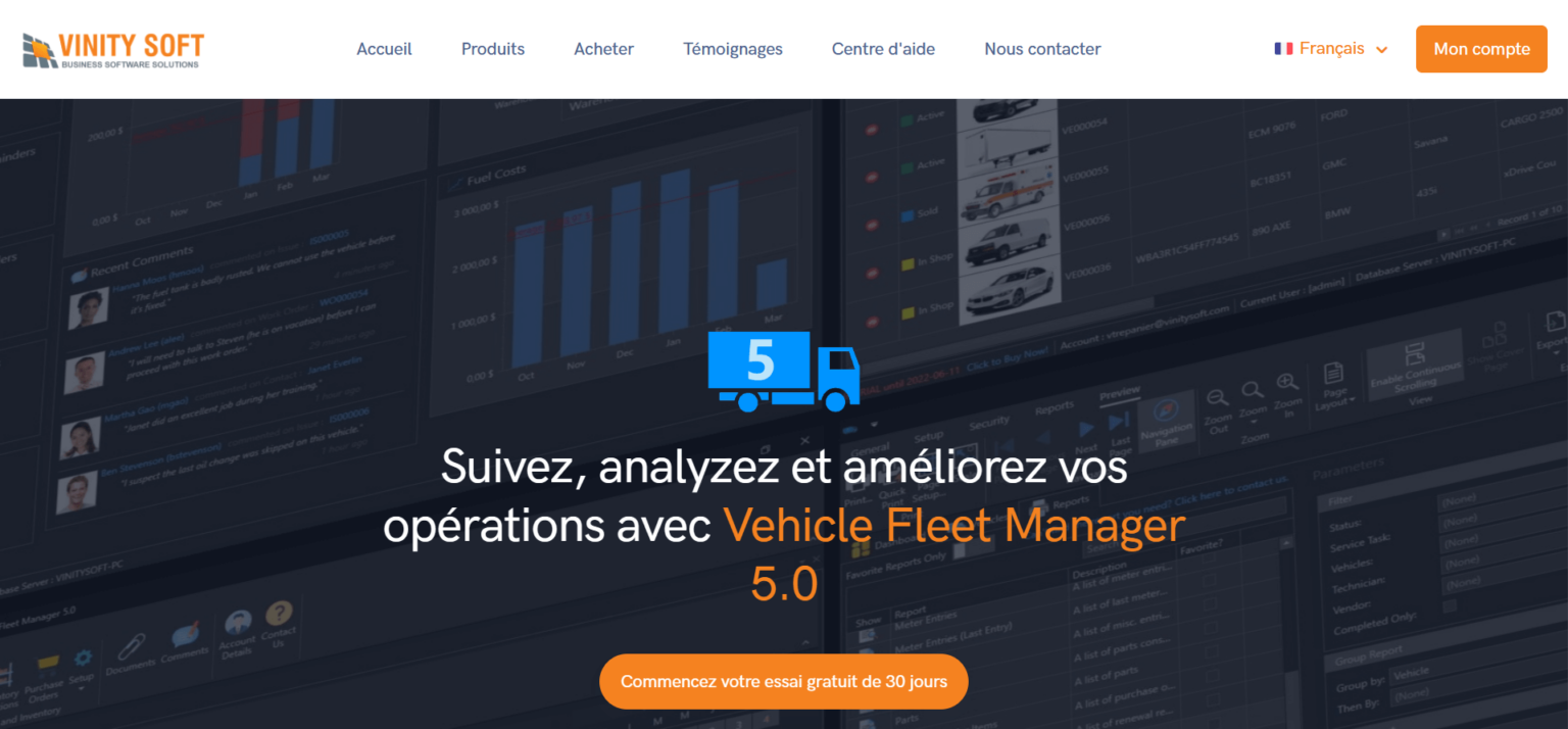 Comparatifs des outils pour la gestion de flotte de camions