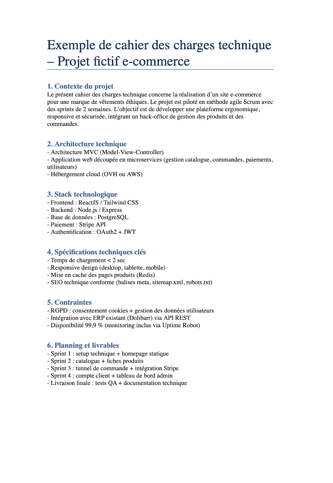 Composition D’Un Cahier Des Charges – ZATE